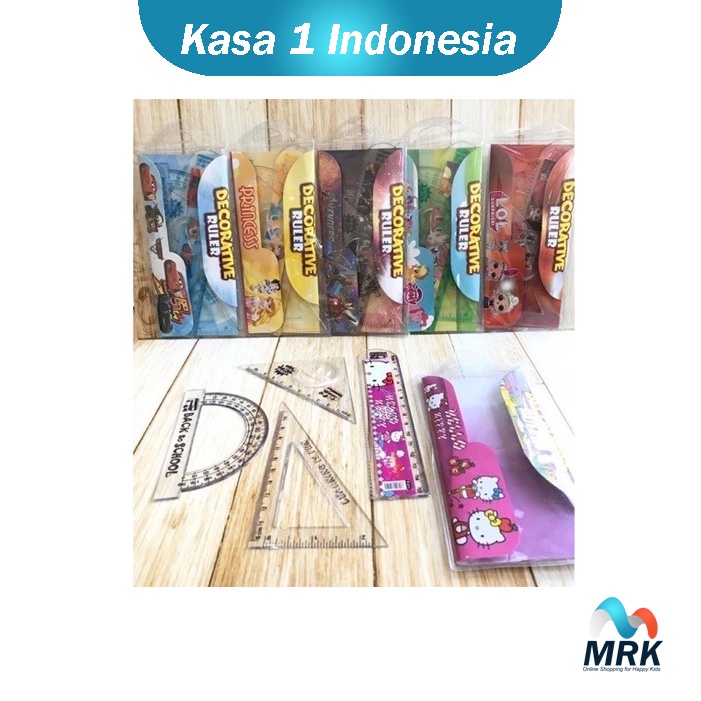 Jual 1 PACK Study Set Penggaris Set Busur / Penggaris Segita / Mistar ...