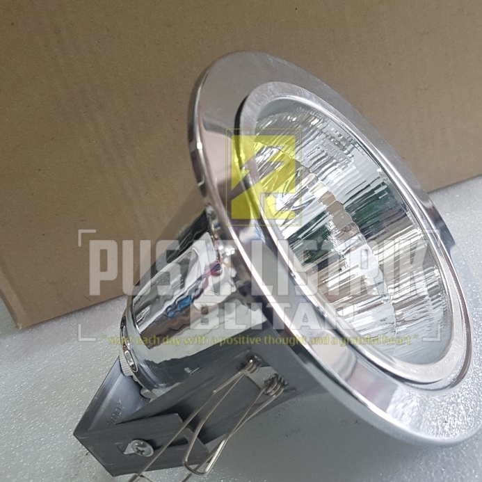 Jual Downlight Plafond ukuran 3 inch 2 kaki Silver Fitting lampu ...