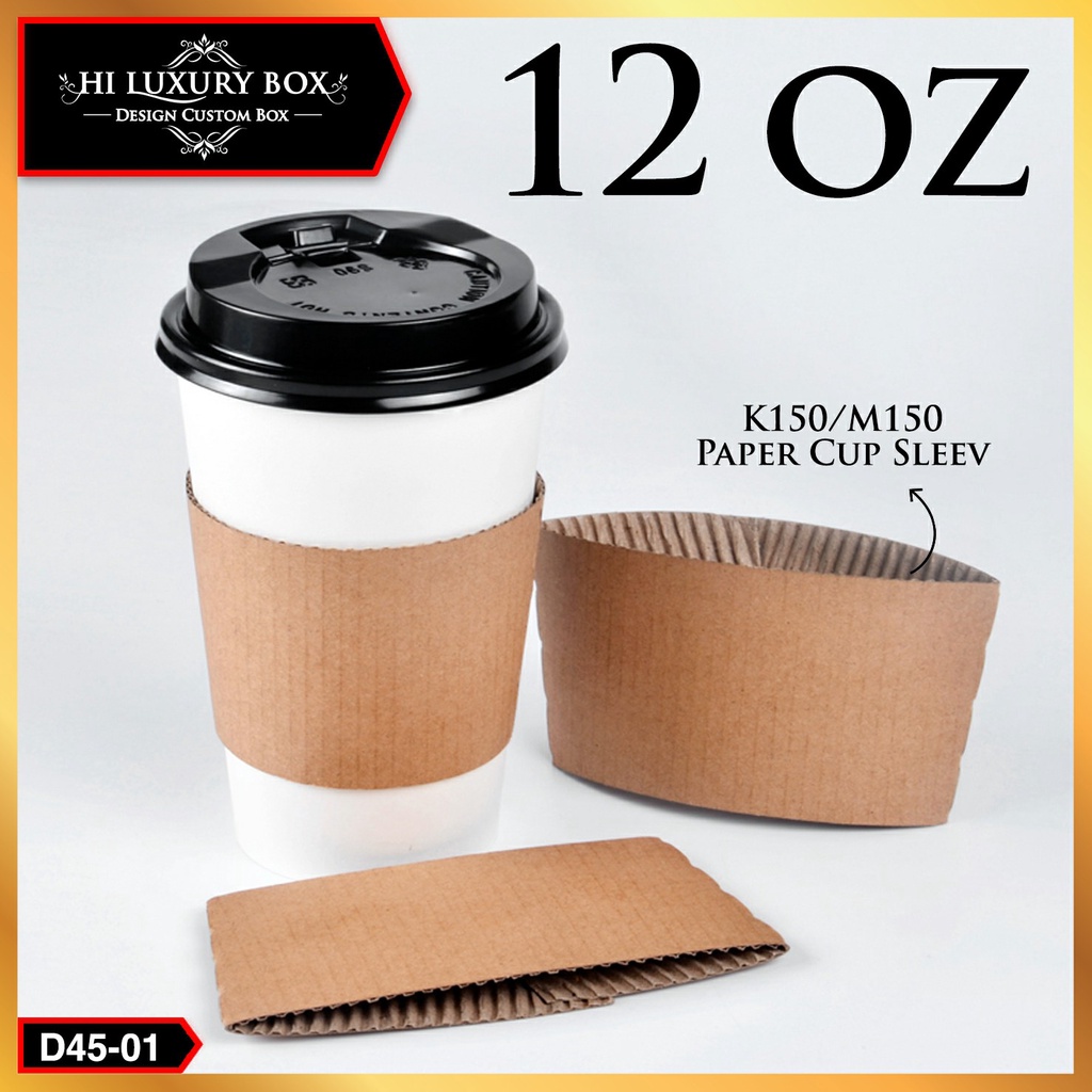 Jual Sleeve Gelas|Sleeve Kraft Paper Cup|Pegangan Gelas Kertas|D45 ...