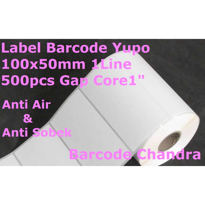 Jual Yupo 100x50mm 1Line 500pcs Gap 2mm Core 1 Inchi / Label Sticker ...