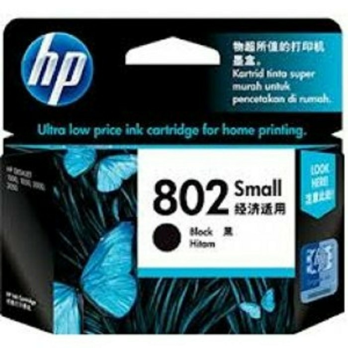 Jual Tinta Hp 802 small black original | Shopee Indonesia