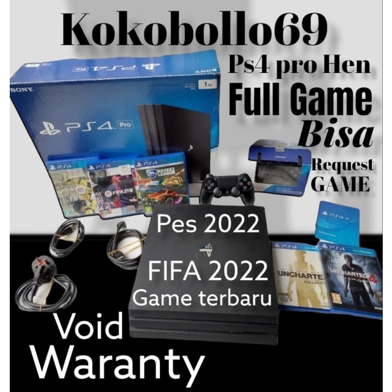 Jual PS4 PRO HEN 1 TB versi 9.00/11.00+pes2025 FULL GAME + 2 STICK ...