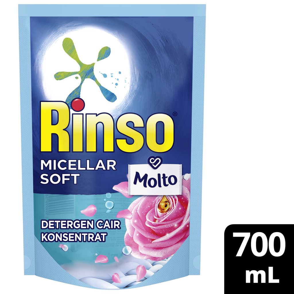 Jual Rinso Molto Detergent Cair Deterjen Anti Noda Micellar Soft 700 mL ...
