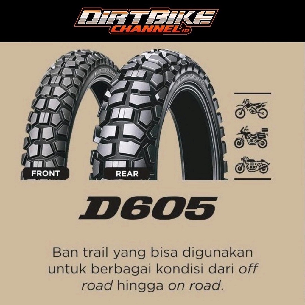 Jual BAN LUAR DUNLOP D605 16 19 18 21 Dual Purpose On Off Road KLX CRF ...