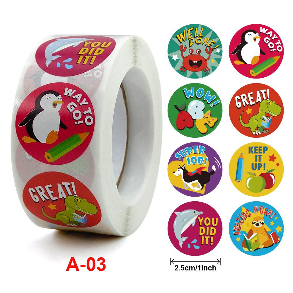 Jual Label stiker REWARD STIKER ROLL isi 500pcs/stiker reward bulat ...