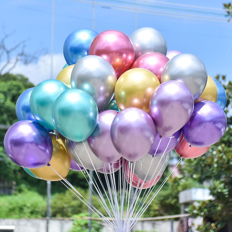 Jual COD 10Pcs/1 Paket Balon logam 10 inci tekstur krom dekorasi ...