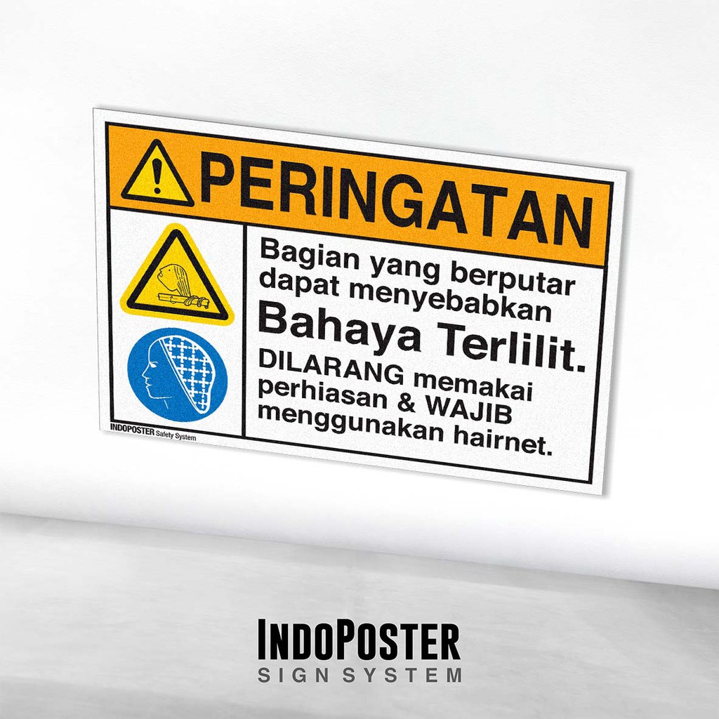 Jual Stiker Safety Sign Rambu K3 ANSI Bahaya Terlilit Oleh Bagian Yang ...