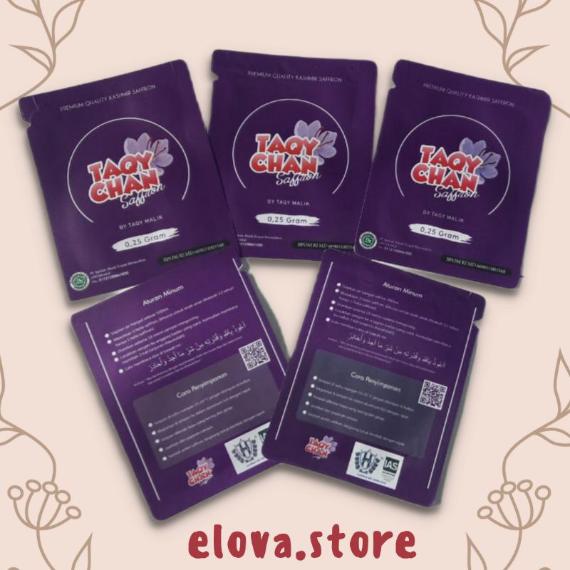 Jual TAQYCHAN SAFFRON/SAFFRON SACHET ORIGINAL KASHMIR 100% PREMIUM ...