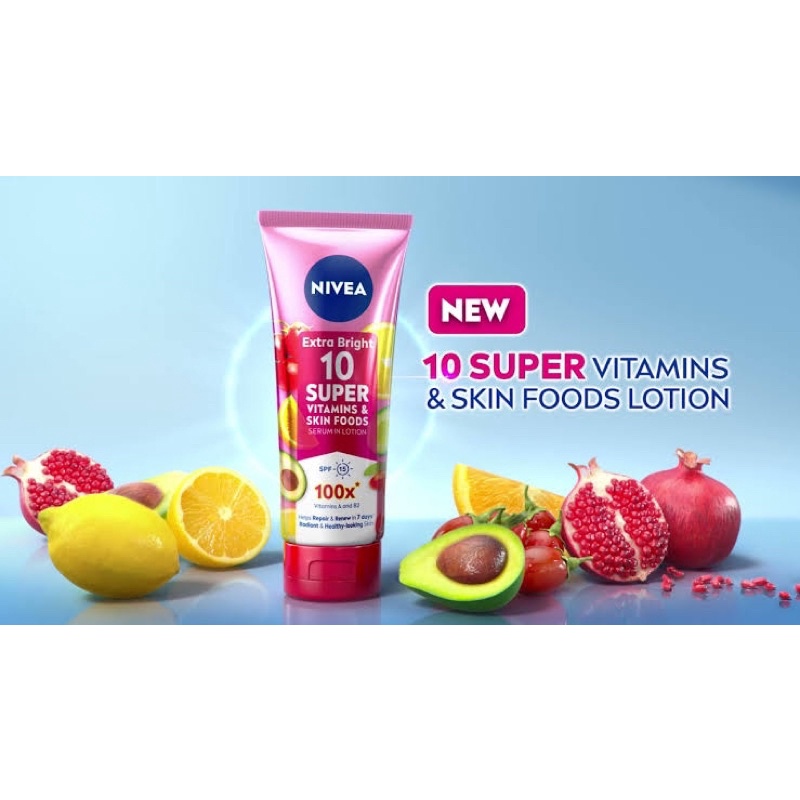 Jual NIVEA EXTRA BRIGHT SUPER VITAMINS 100x ORI THAILAND 180ml & 320ml ...