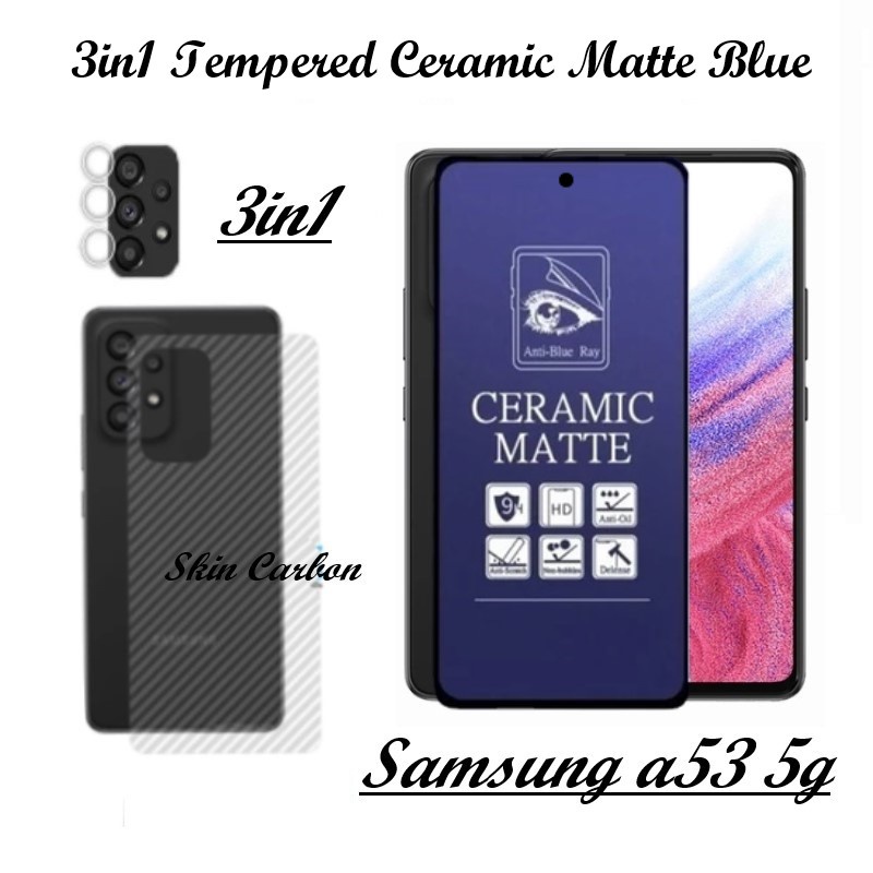 Jual Promo Paket 3in1 Tempered Ceramic Matte Blue Sceen Protector Full Layar Samsung Galaxy a13 ...