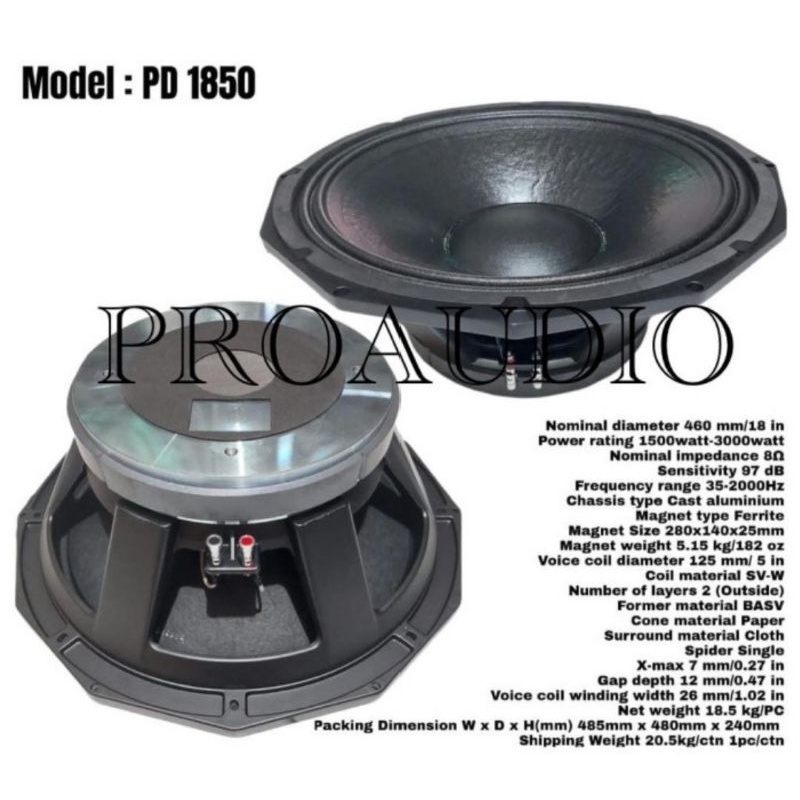Jual Speaker Precision Devices PD 1850 / PD1850 (18inch) speaker ...