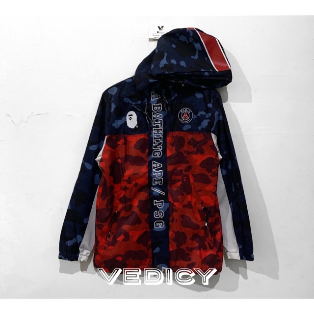 Jual HOODIE JAKET BAPE A BATHING APE x PSG PARIS SAINT GERMAN LONG DOWN ...