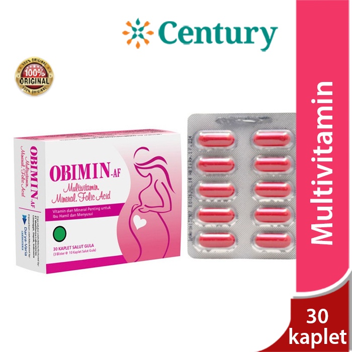 Jual Obimin AF 30 Tablet/Suplemen Kehamilan dan Menyusui/Multivitamin ...