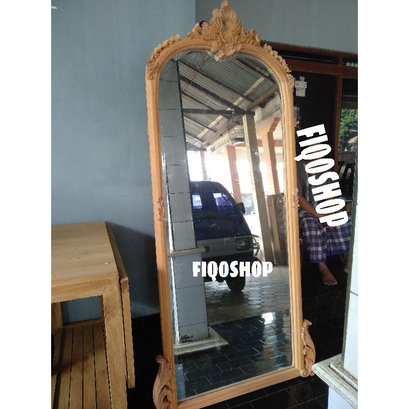 Jual CERMIN PIGURA UKIR STANDING MIRROR KACA KAYU MAHONI FURNITURE ...