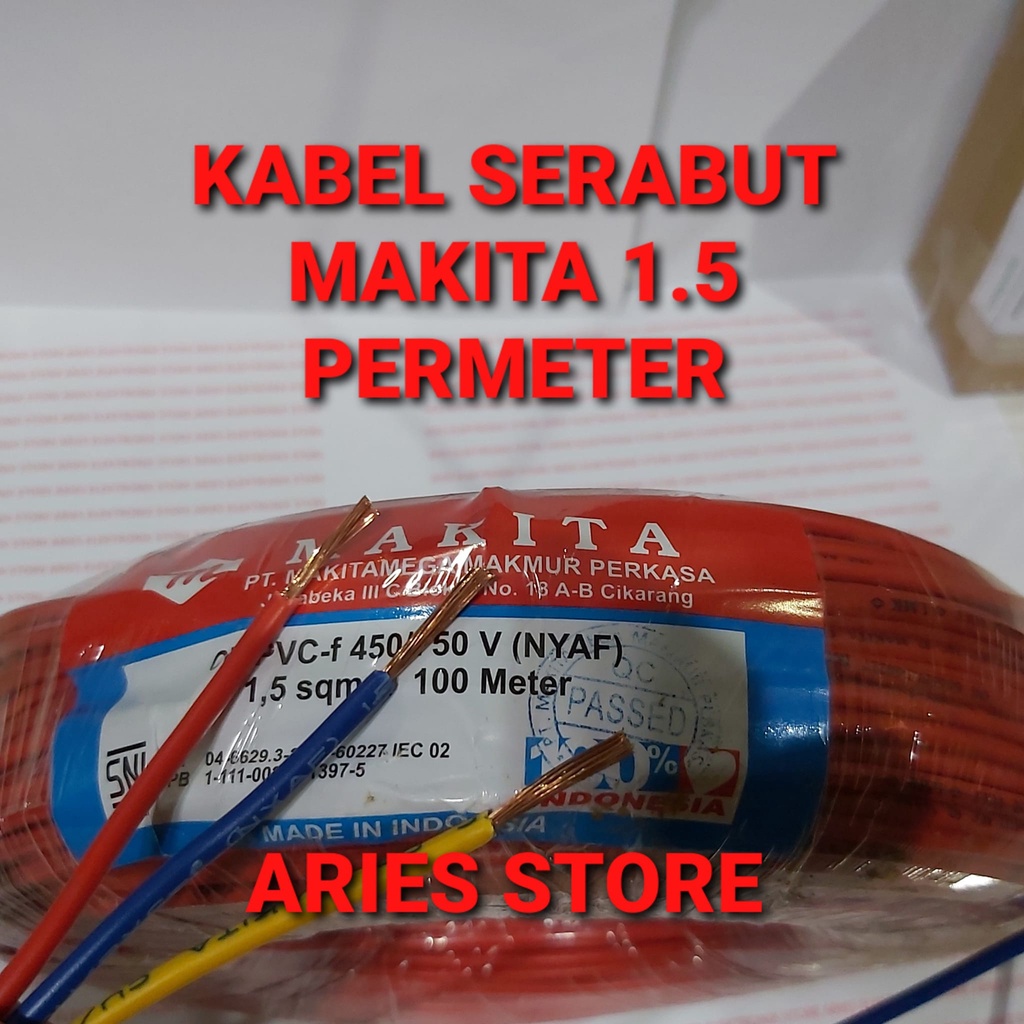 Jual KABEL SERABUT NYAF 1.5 MAKITA ECERAN 1 METER | Shopee Indonesia