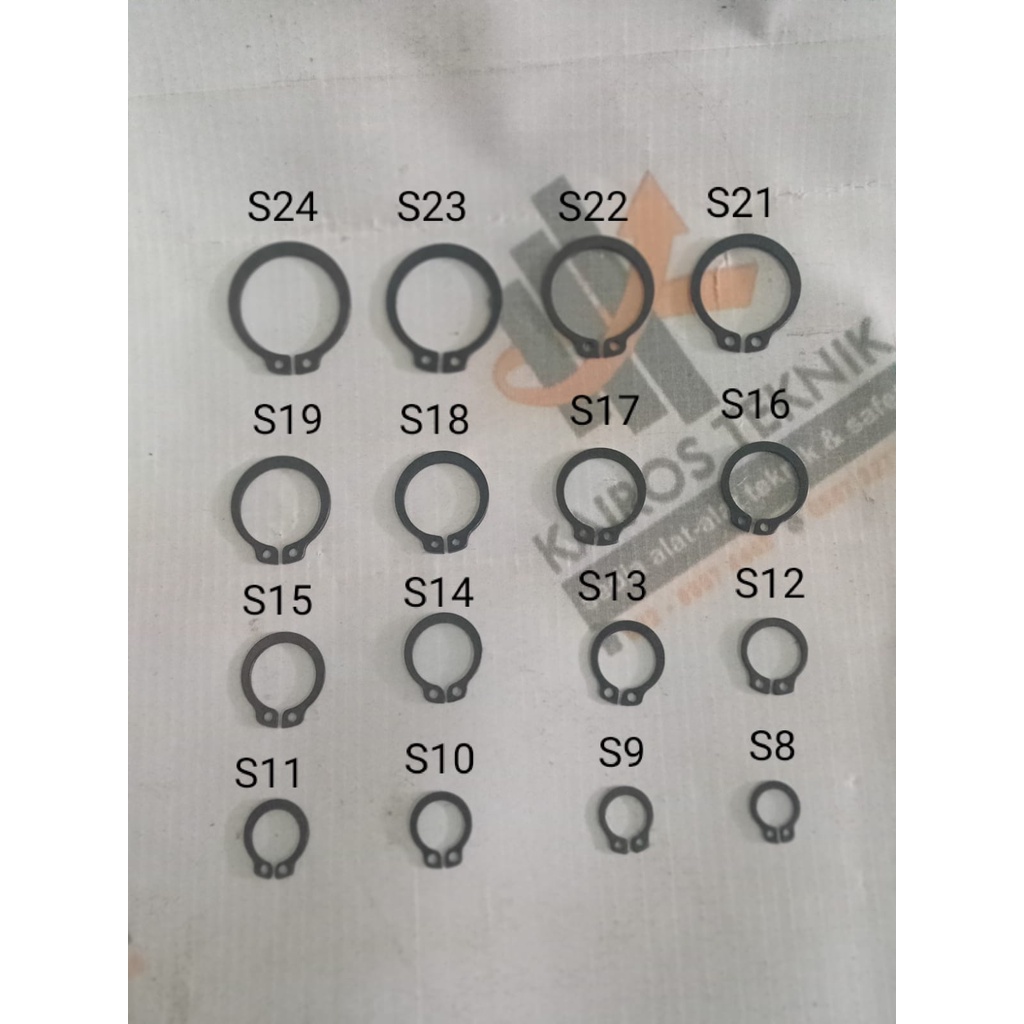 Jual Snap Ring / Circlip type S / Klip Pengunci S8 S9 S10 S11 S12 S13 14 S15 S16 S17 S18 S19 S21 ...