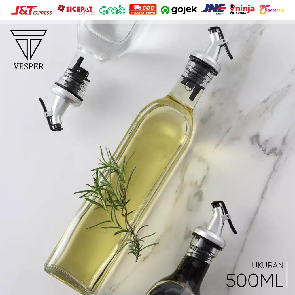 Jual botol kaca polos tempat minyak kecap saos cuka ukuran 500ml ...