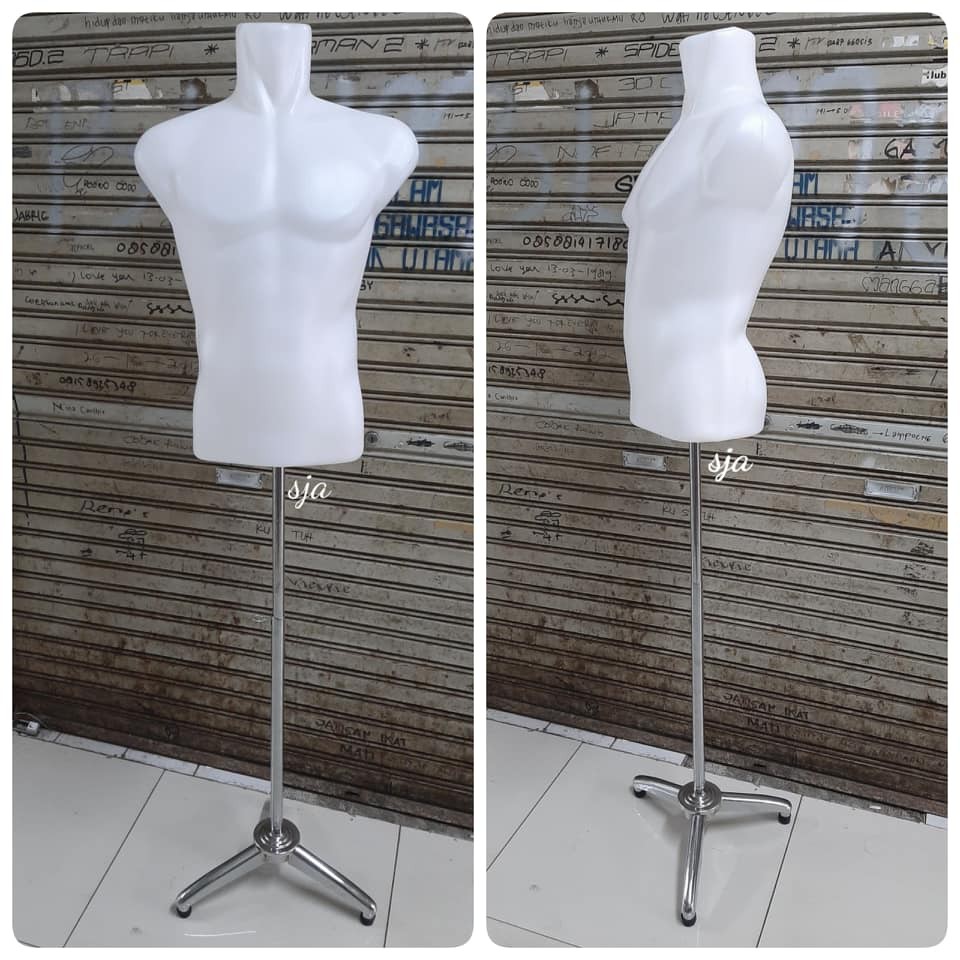Jual Manekin Setengah Badan Pria Torso Otot + Tiang Besi | Shopee Indonesia