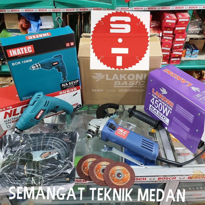 Jual PAKET BOR 10mm INATEC GRENDA NLG TRAFO LAS 123X 120A LAKONI BASIC SET | Shopee Indonesia