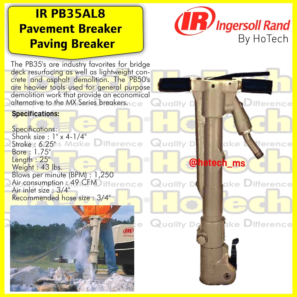 Jual INGERSOLL RAND Pavement Breaker PB 35AL8 | IR PB35AL8 | IR-PB35AL8 | Ingersoll Rand PB35AL8 ...