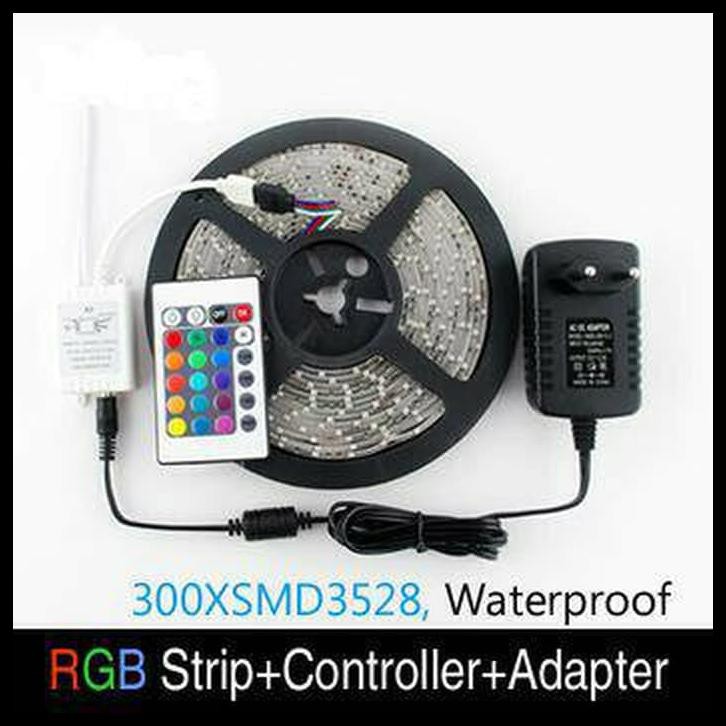 Jual LED STRIP SMD 3528 RGB + REMOTE + MODUL + ADAPTOR | Shopee Indonesia