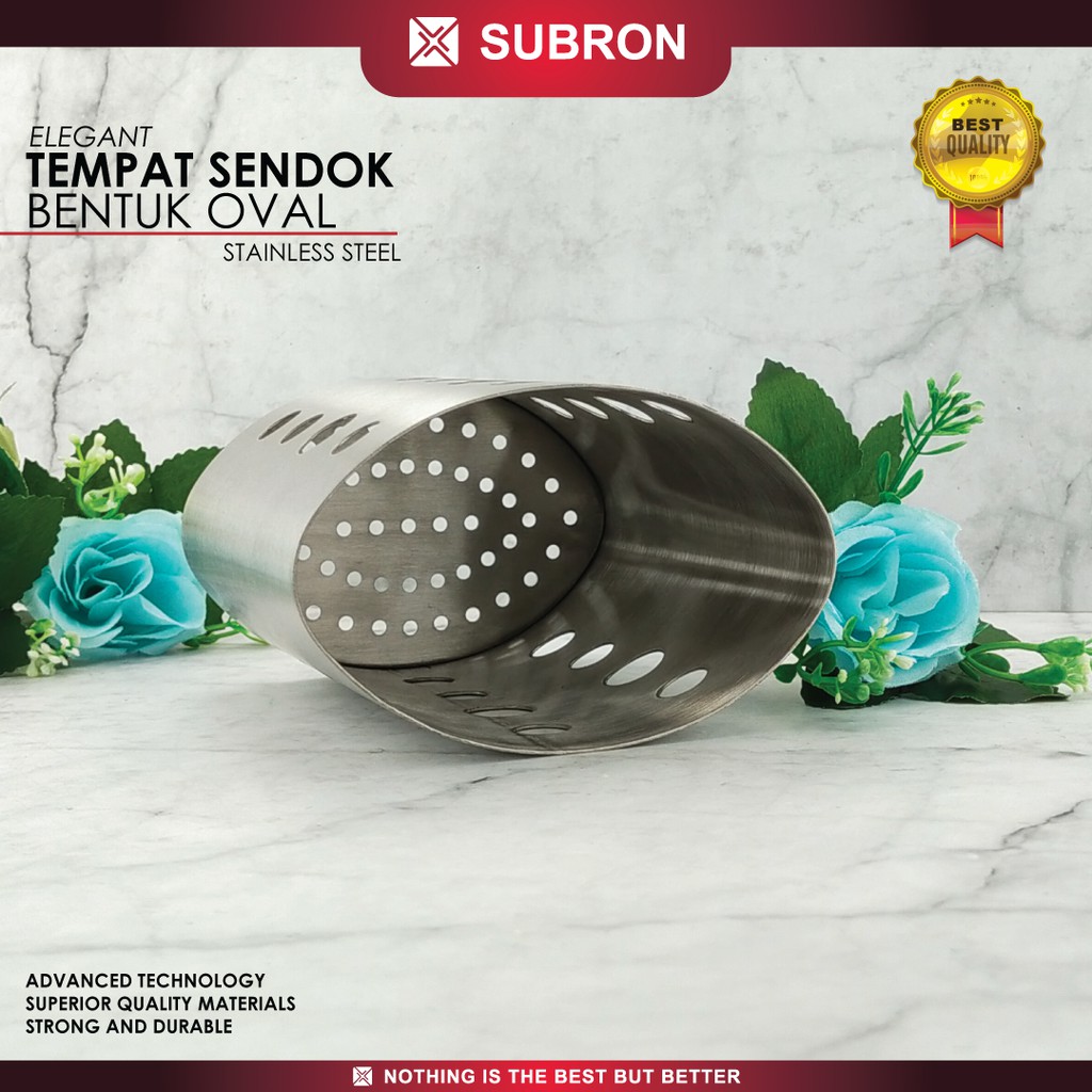 Jual SUBRON SUS304 Tempat Sumpit Oval Sendok Garpu Sedotan Stainless ...