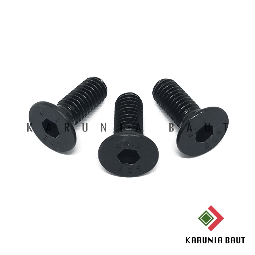 Jual BAUT JFL VERSENG M8 BAJA HITAM DIAMETER DRAT 8 MM PITCH DRAT 1.25 ...