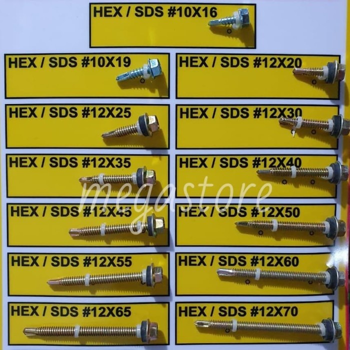 Jual wmkne0d Sekrup Roofing 12X70 Baut Sds Skrup Atap Baja Ringan ...