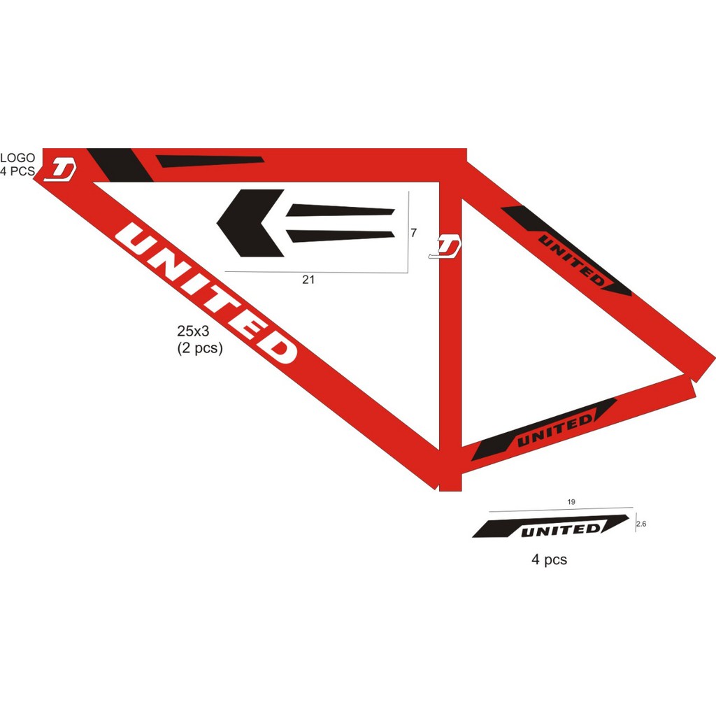 Jual Stiker sepeda UNITED 2 color cutting | Shopee Indonesia