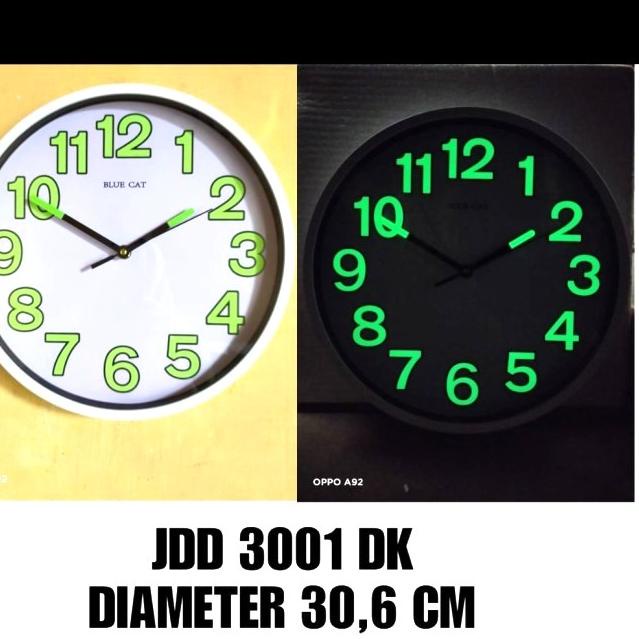 Jual JAM DINDING IMPORT GLOW IN THE DARK 30CM MALAM NYALA FOSFOR RADIUM ...