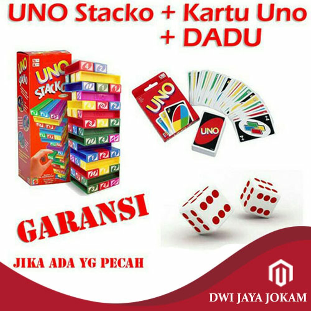 Jual Terbaru Uno Stacko Paket Kartu Uno 2 Dadu Limited | Shopee Indonesia