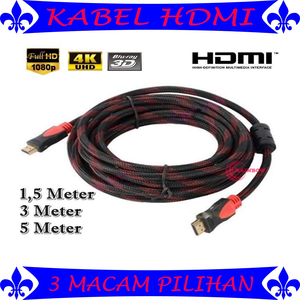 Jual Kabel HDMI 1,5 m / 3 m Kabel HDMI / 5 m Kabel HDMI Serat Jaring ...
