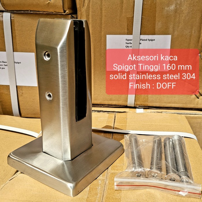Jual Spigot kaca doff spigote tiang railing braket jepit stainless ...