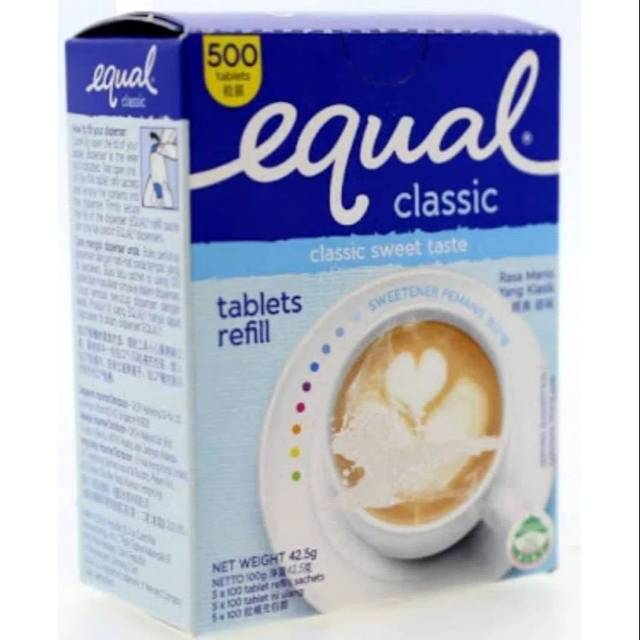 Jual Equal Zero Calorie Classic Sweet Sugar Substitute 800Tabs 400 Tabs ...