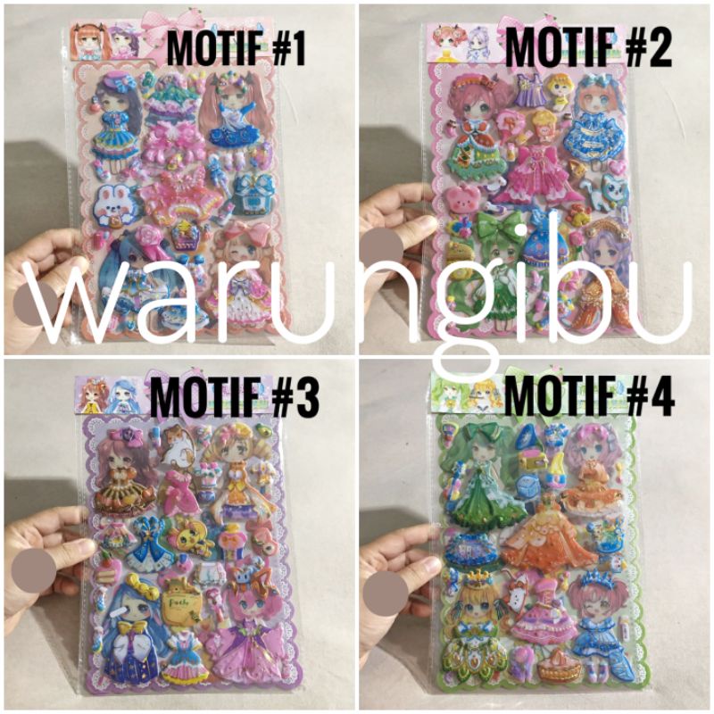 Jual Dress Up Kids Anime Sticker Gambar Tempel Timbul Stiker Boneka ...