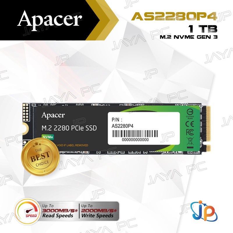 Jual SSD Apacer AS2280P4 M.2 2280 Pcie Gen3 Nvme 1TB - M2 1 TB | Shopee ...