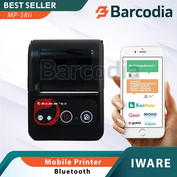 Jual BARCODIA Mobile Printer Bluetooth IWARE MP-58II 58mm | Shopee Indonesia