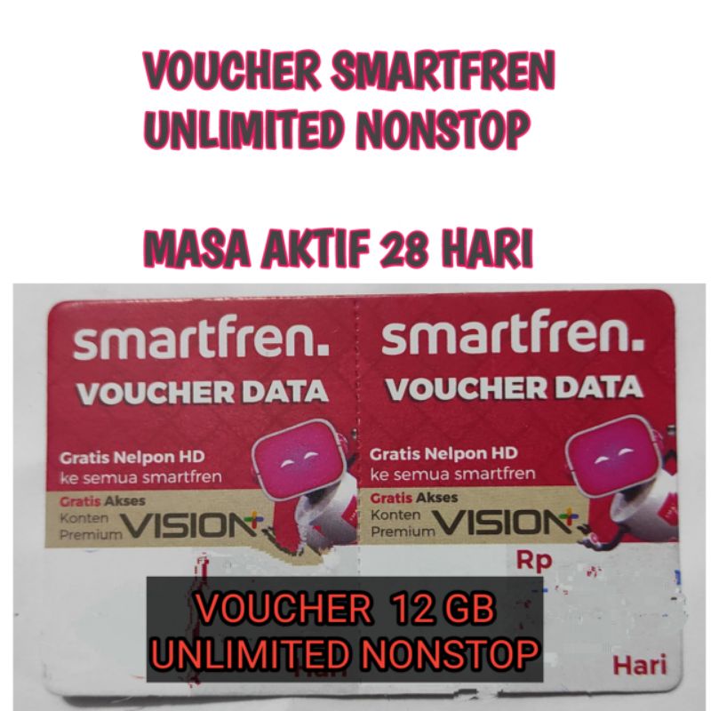 Jual voucher smartfren 12 gb UNL nonstop | Shopee Indonesia