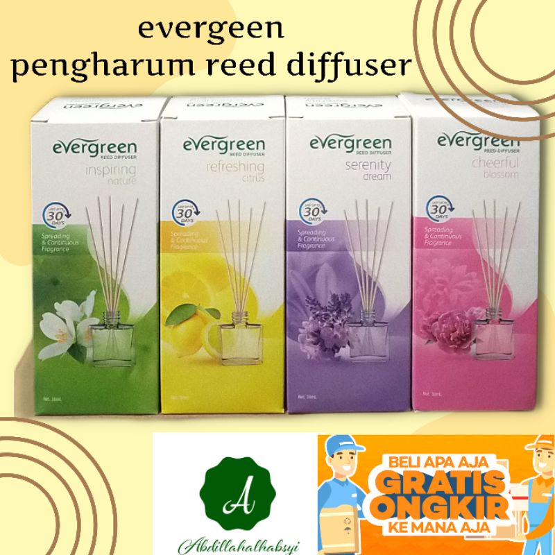 Jual EVERGREEN reed diffuser 30 ml pengharum ruangan/pewangi ruangan ...