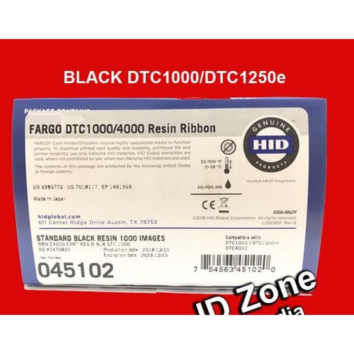 Jual Ribbon Tinta Hitam Black Fargo DTC1250e DTC 1250e / DTC1000 PN ...