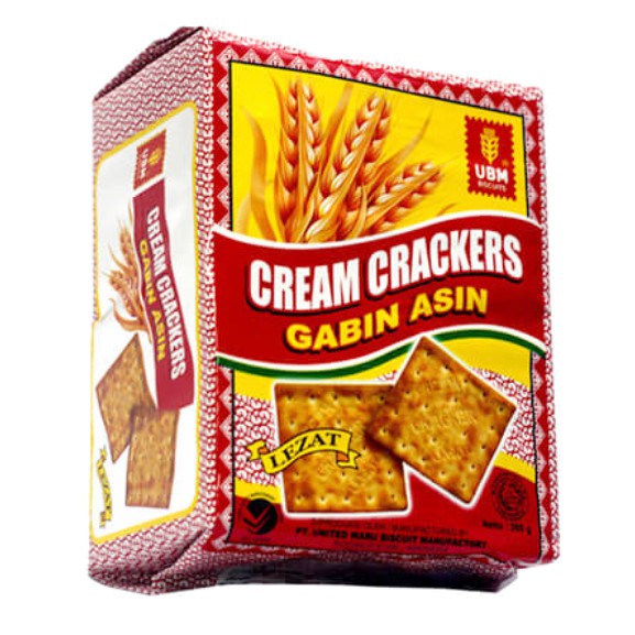 Jual UBM Cream Crackers Gabin Asin 245 gr Biskuit Snack Kraker Murah ...