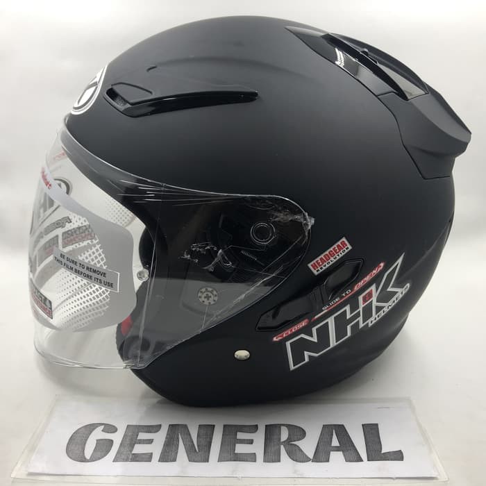 Jual NHK R1 SOLID BLACK DOFF DOUBLE VISOR | Shopee Indonesia