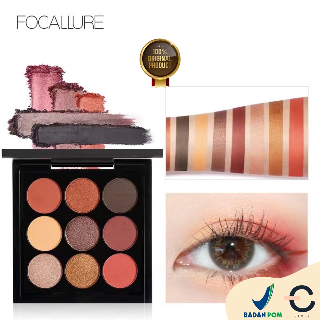 Jual [ORI BPOM] FOCALLURE 9 Warna Eyeshadow palette mata kosmetik ...