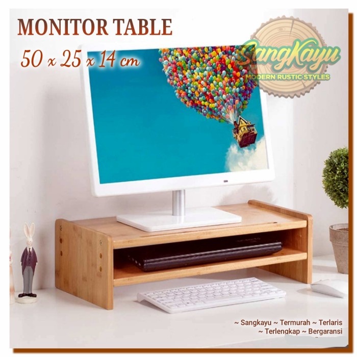 Jual Meja monitor kayu meja laptop monitor table minimalis 2 - Kayu ...