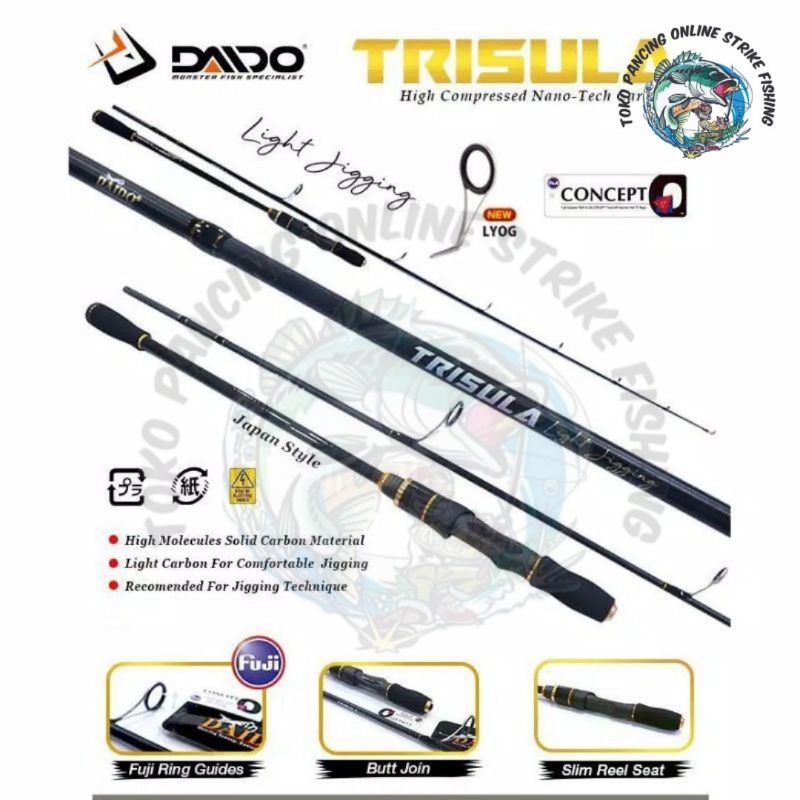 Jual Joran Spinning Daido Trisula Light Jig 180 cm (Fuji guide ring ...