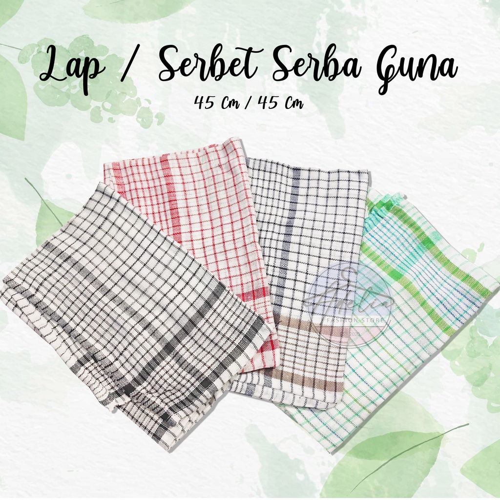Jual Lap Serbet Motif Kotak Multifungsi Satuan Kain Katun | Shopee ...