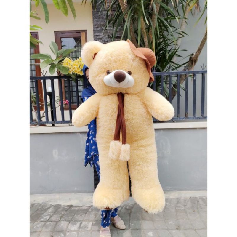 Jual boneka teddy bear syal telapak topi JUMBO | Shopee Indonesia