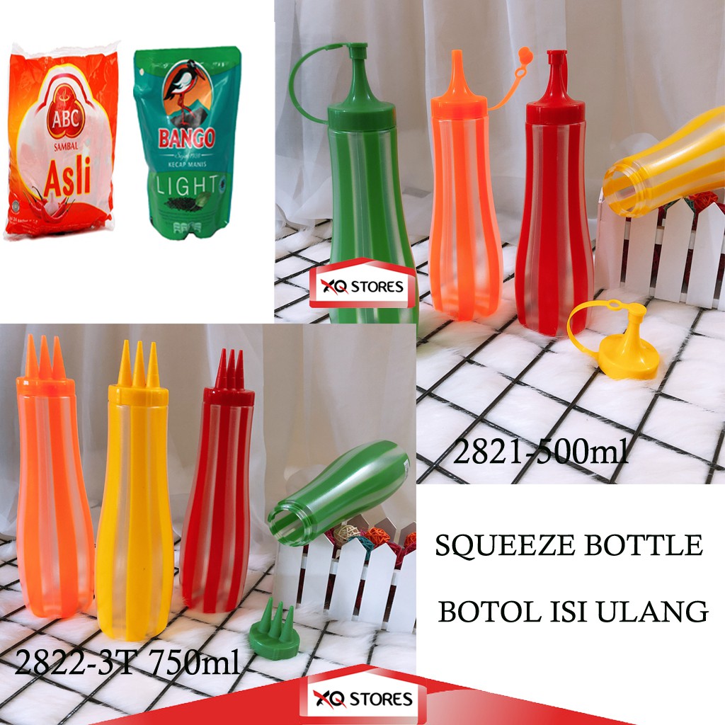 Jual Botol Isi Ulang Kecap Saus Sambal 500 ml / SQUEEZE BOTTLE TPW -3T ...