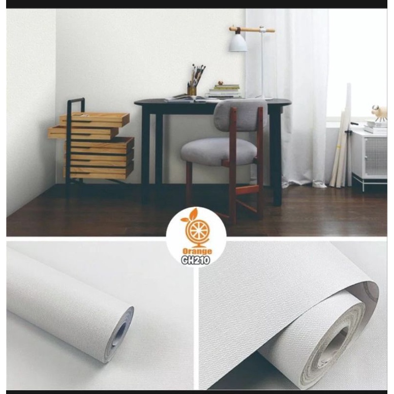 Jual [COD]Wallpaper Sticker Dinding motif Polos putih Gh210 / gh283 ...