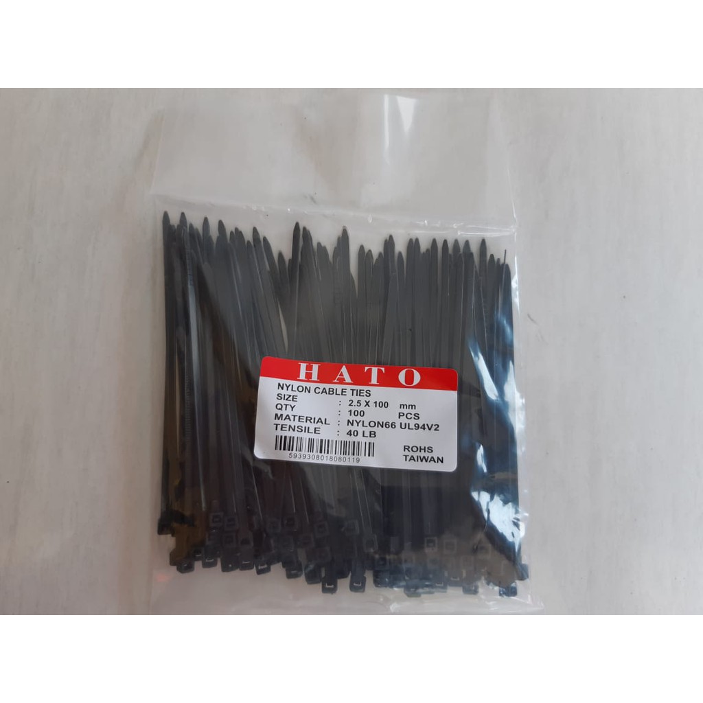 Jual Kabel Ties 2,5 x 100mm Hitam Putih 10cm - Cable ties Tali Ripet ...